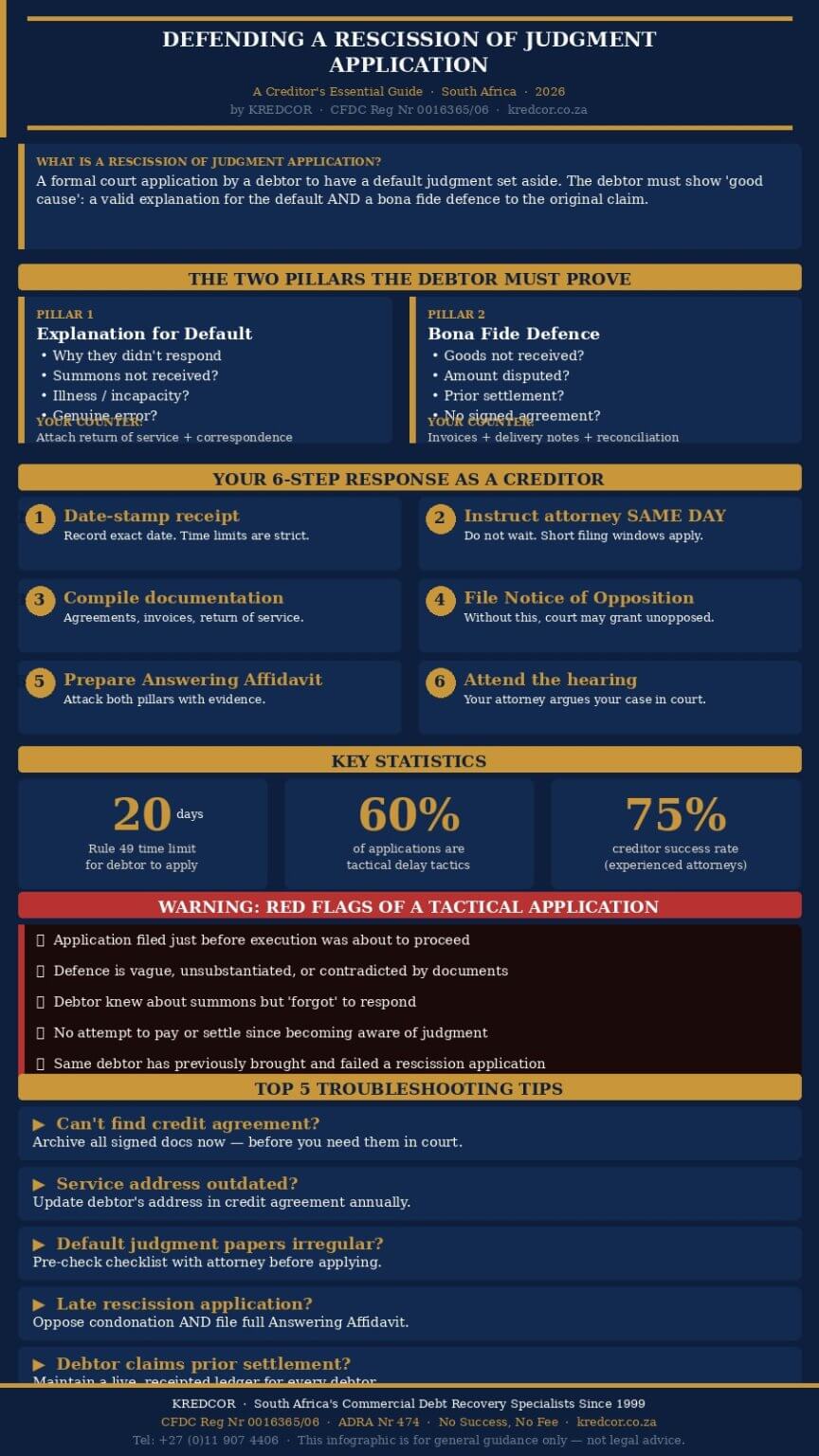 Defending a Rescission of Judgment Application